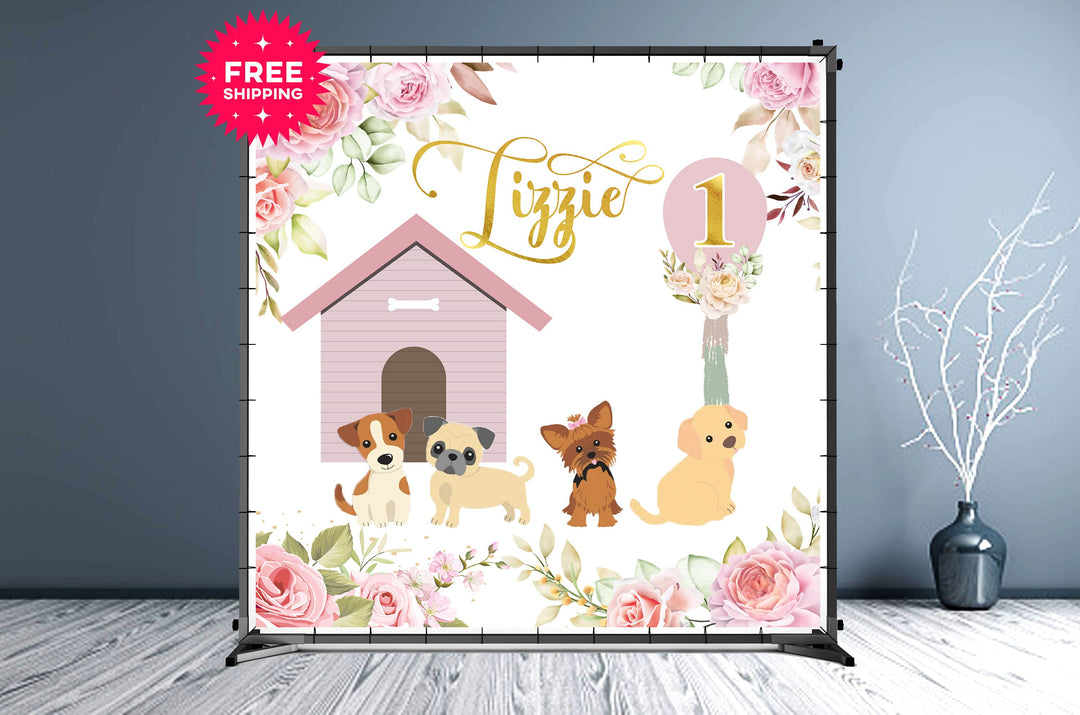 Dog Puppy Birthday Custom Backdrop – Hue Design Group